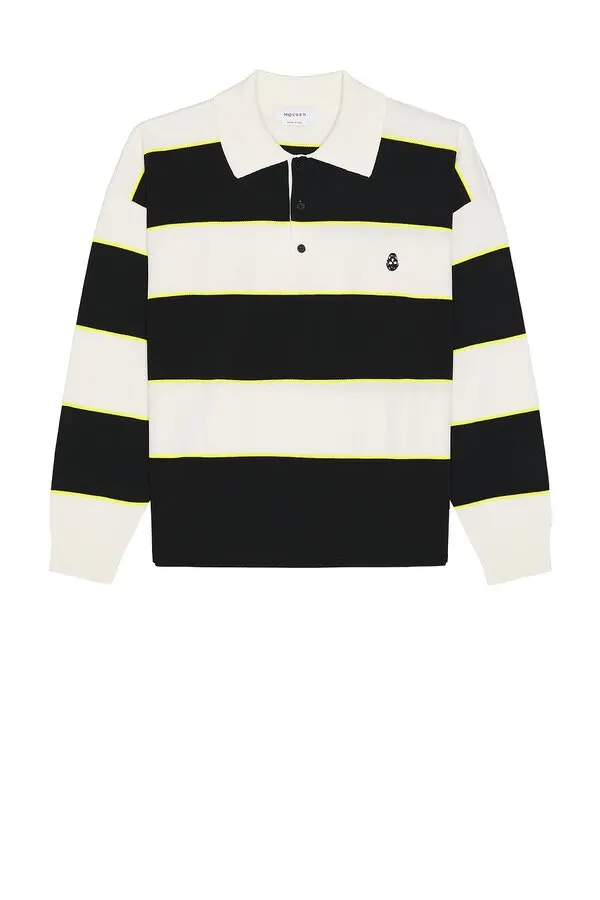 Alexander McQueen Rugby Polo In Black