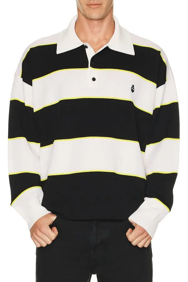 Alexander McQueen Rugby Polo In Black