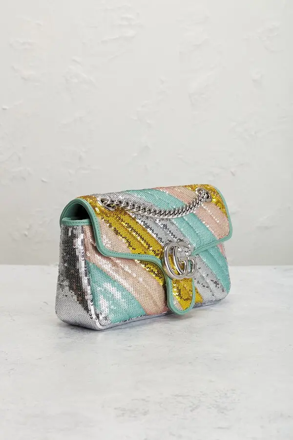 Gucci Gg Marmont Sequin Shoulder Bag - Multi