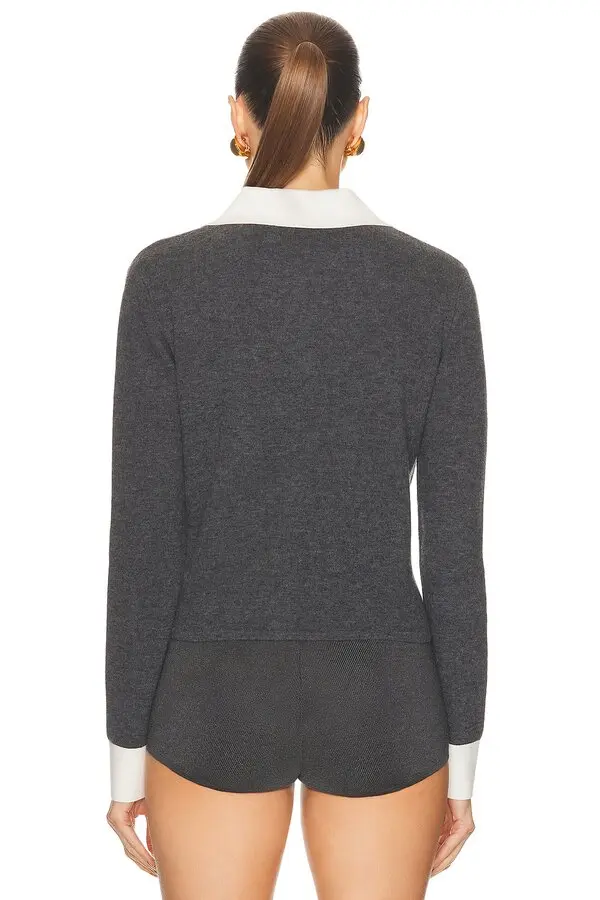SELF-PORTRAIT Contrast Collar Cardigan