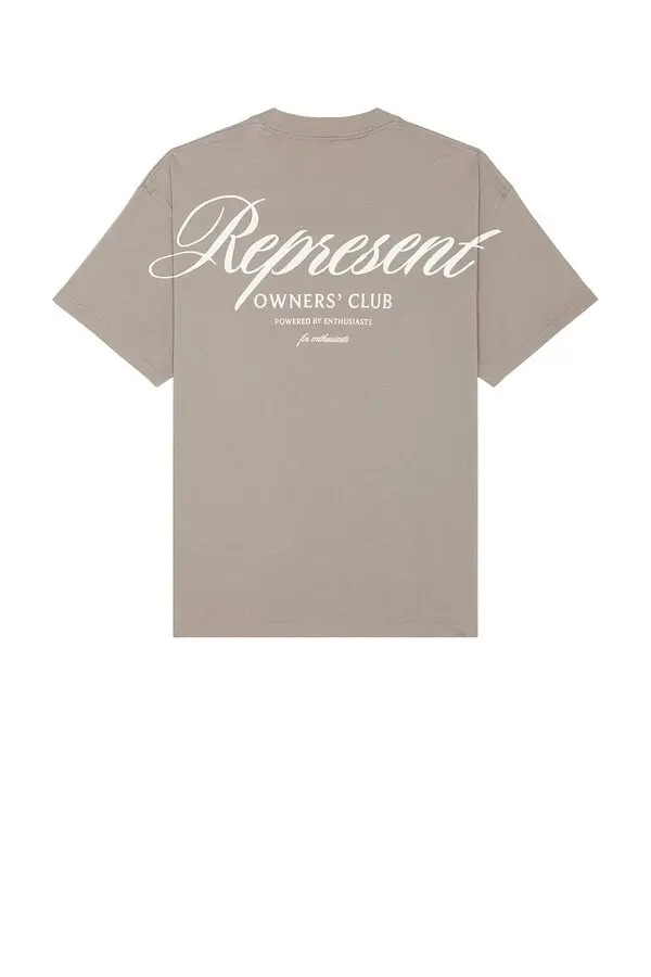 REPRESENT Owners Club Script Tee Shirt In Brown