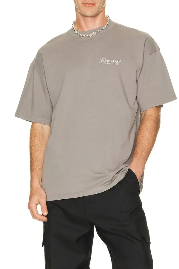 REPRESENT Owners Club Script Tee Shirt In Brown