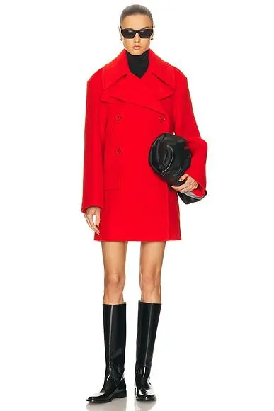 JIL SANDER Pea Coat - Strawberry