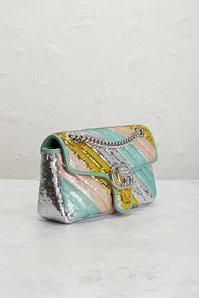 Gucci Sequin Gg Marmont Shoulder Bag