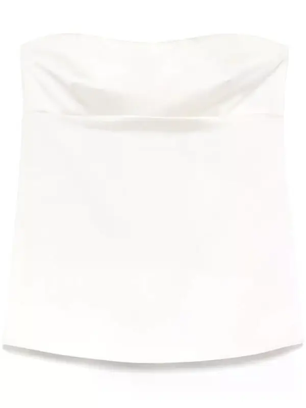 Patrizia Pepe Satin Strapless Top - Neutrals