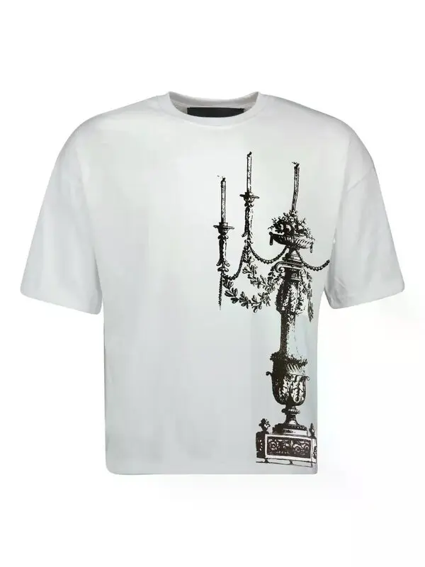 L8 STUDIO Chandelier-print Cotton T-shirt - White