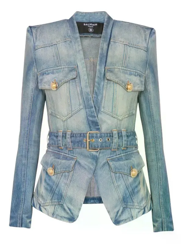 Balmain Belted Denim Jacket