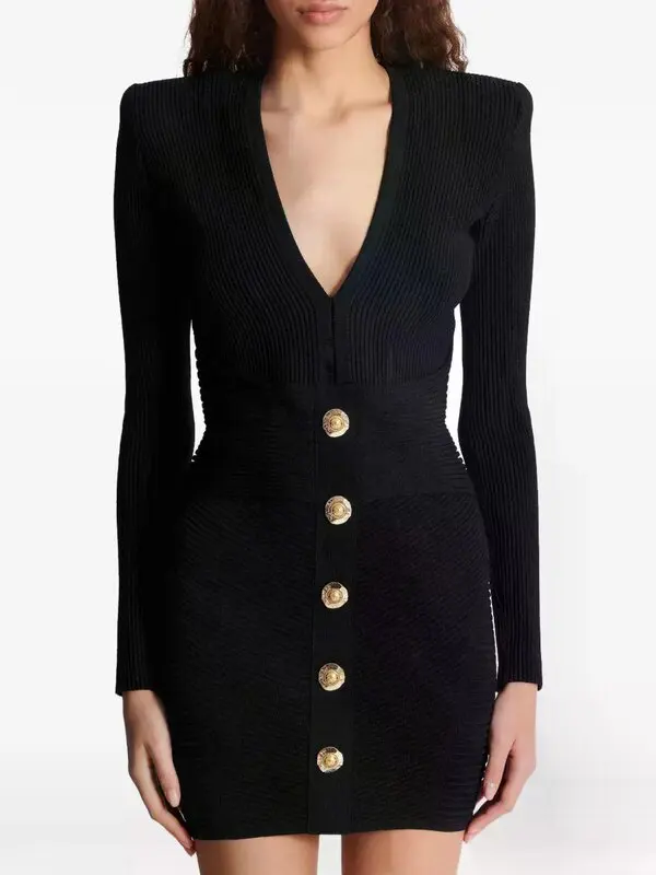 Balmain Ribbed Bodycon Dress