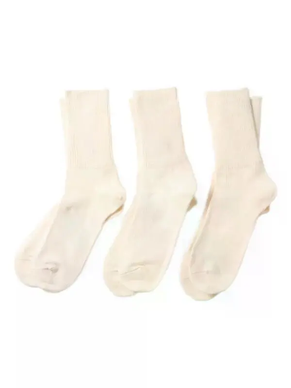 ROTOTO Ribbed Crew Socks Three-pack - Neutrals