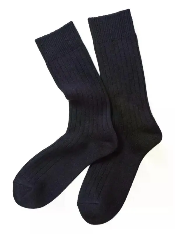 ROTOTO Ribbed Crew Socks - Black
