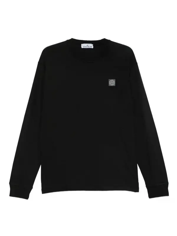 Stone Island Compass-patch Long-sleeve T-shirt - Black