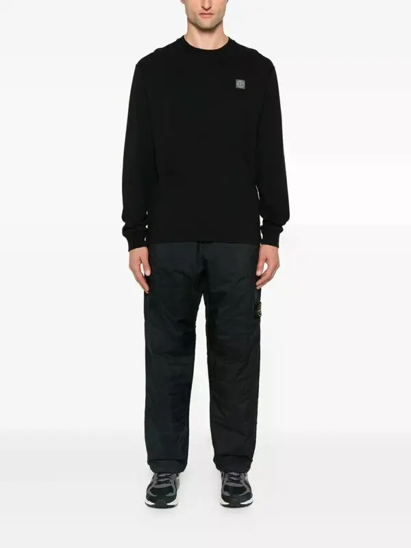Stone Island Compass-patch Long-sleeve T-shirt - Black
