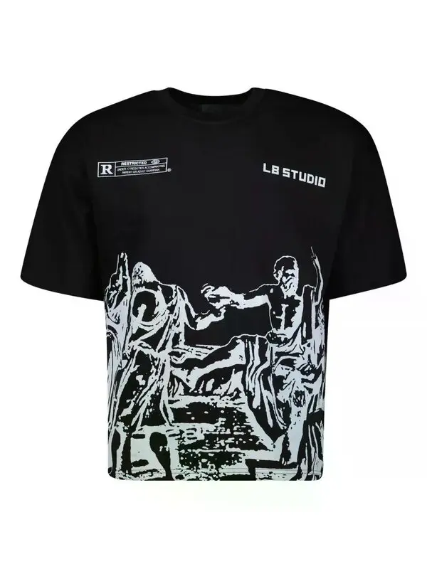 L8 STUDIO Socrates Cotton T-shirt - Black
