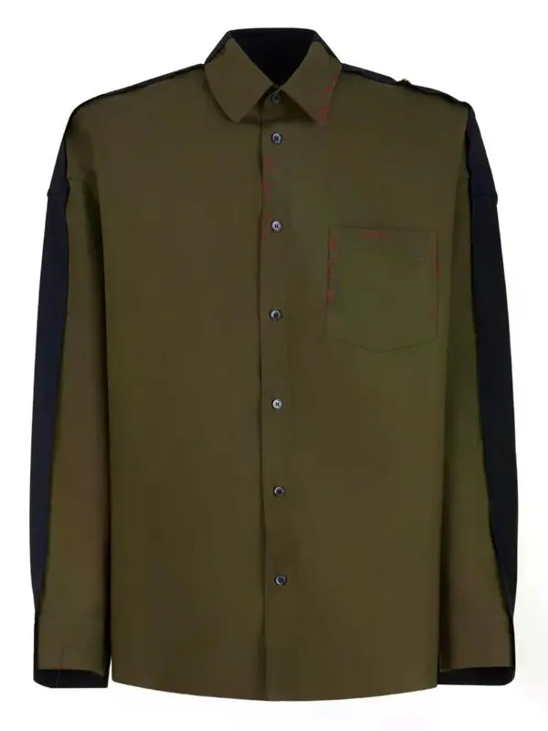 Marni Contrast-sleeve Button-up Shirt