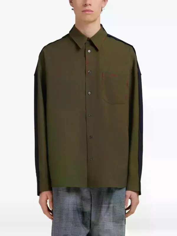 Marni Contrast-sleeve Button-up Shirt