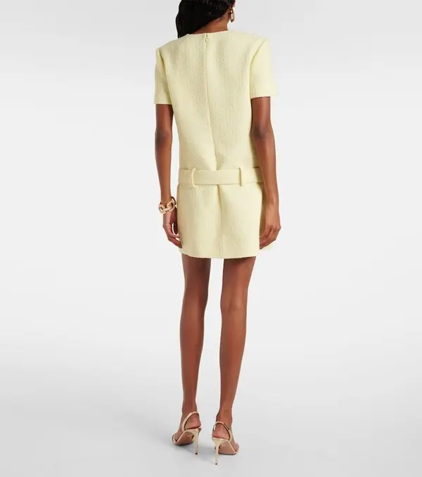 SELF-PORTRAIT Belted Bouclé Mini Dress