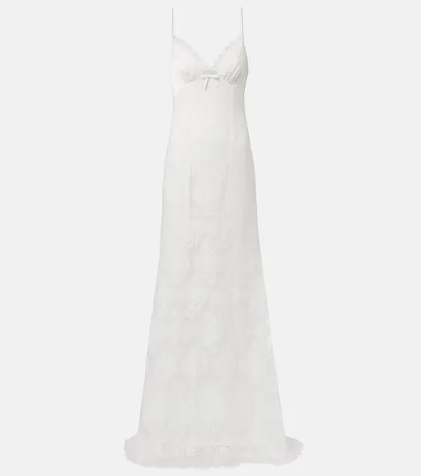 SELF-PORTRAIT Strappy Floral Lace Gown
