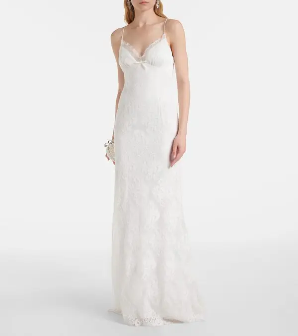SELF-PORTRAIT Strappy Floral Lace Gown