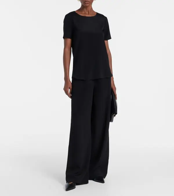 Max Mara Aris Silk-blend Top - Black