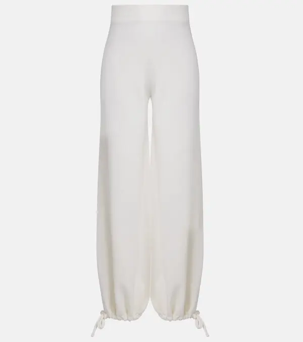Max Mara Virgin Wool Wide-leg Pants - White