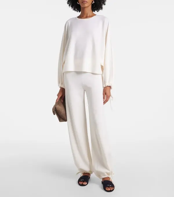 Max Mara Virgin Wool Wide-leg Pants - White