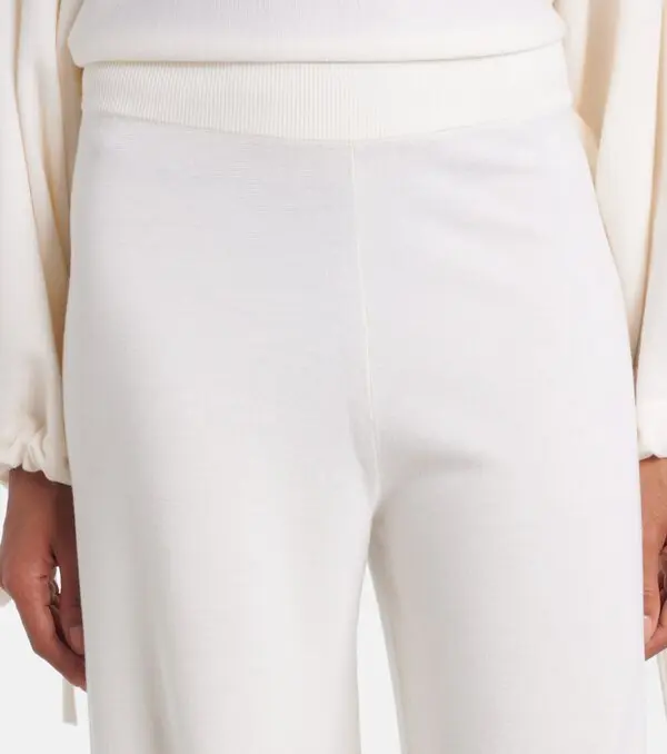 Max Mara Virgin Wool Wide-leg Pants - White