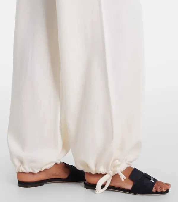 Max Mara Virgin Wool Wide-leg Pants - White