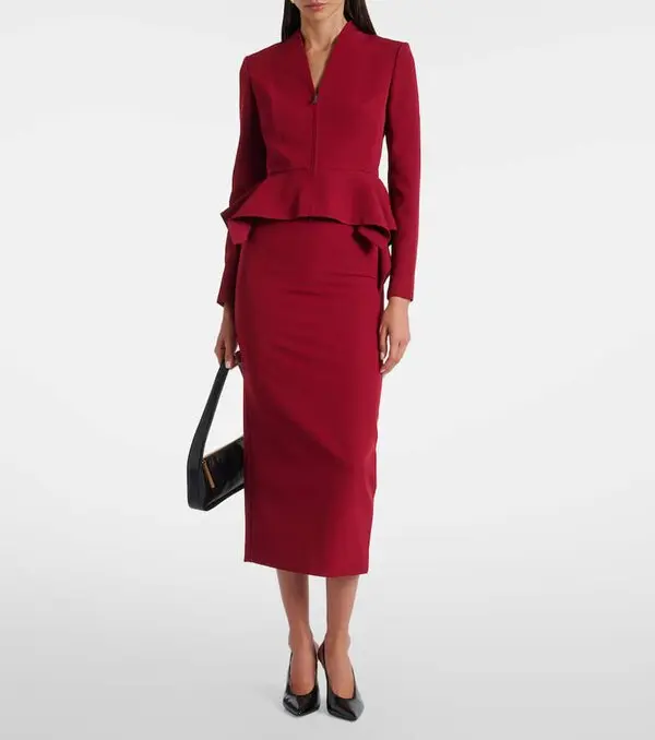 Roland Mouret Crêpe Pencil Skirt - Red