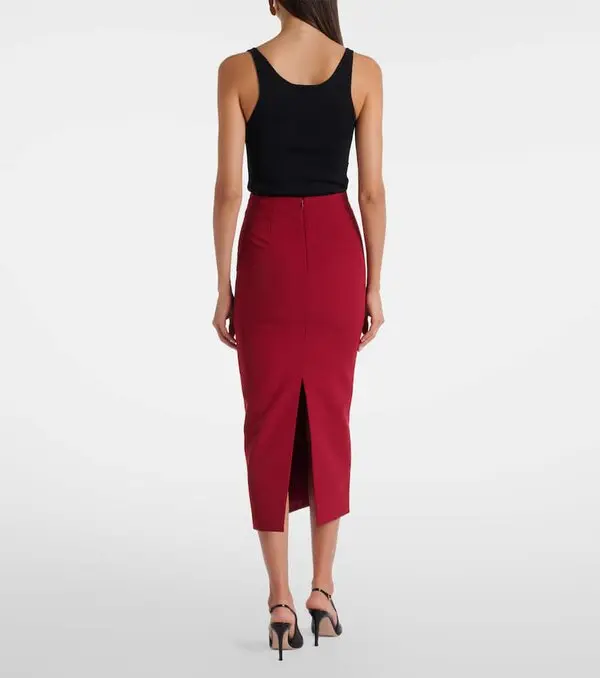 Roland Mouret Crêpe Pencil Skirt - Red