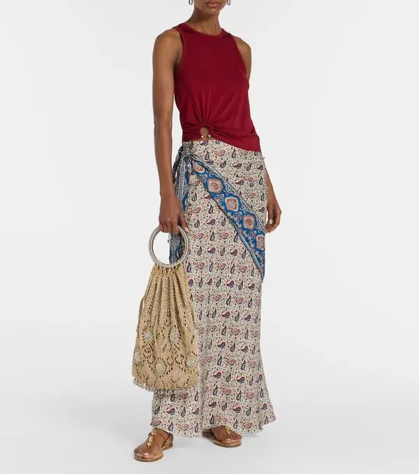 Rabanne Beaded Crochet Lamé Tote Bag