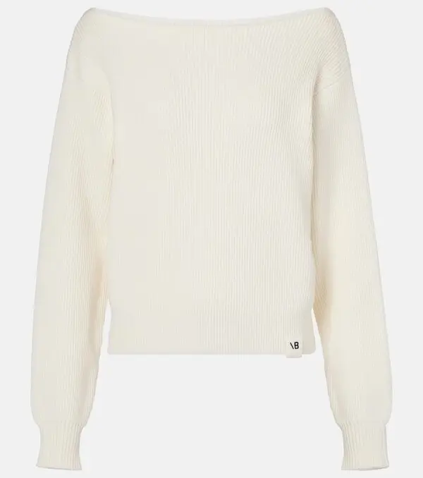 Victoria Beckham Cotton And Silk-blend Sweater - White