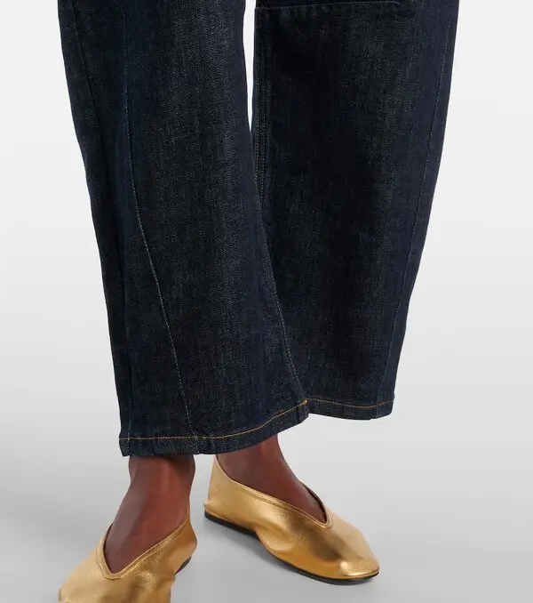 SELF-PORTRAIT High-rise Barrel-leg Jeans - Blue