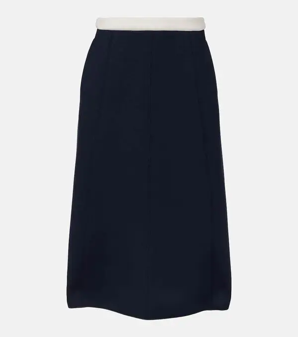 Max Mara Abaco Pleated Jersey Midi Skirt