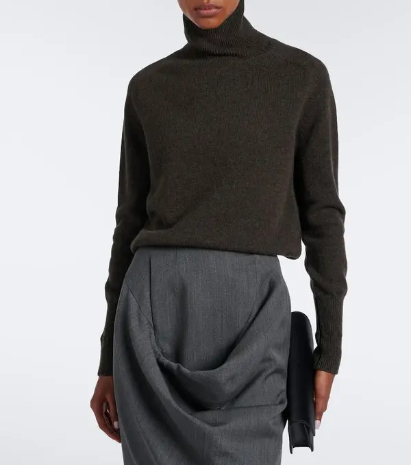 Victoria Beckham Wool Turtleneck Sweater - Green