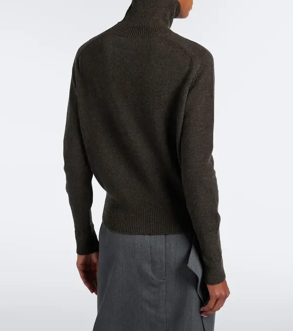 Victoria Beckham Wool Turtleneck Sweater - Green