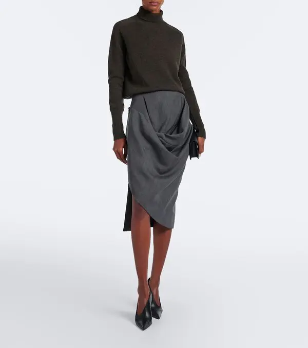 Victoria Beckham Wool Turtleneck Sweater - Green