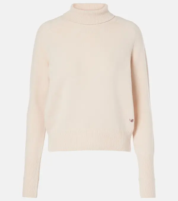 Victoria Beckham Wool Turtleneck Sweater - White