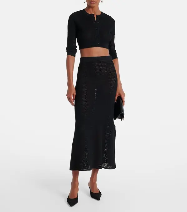 Victoria Beckham Pointelle Cropped Cardigan