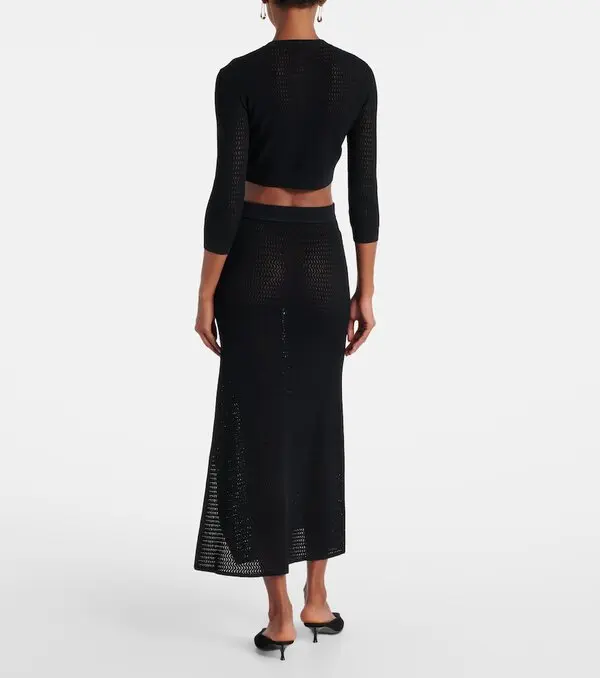 Victoria Beckham Pointelle Cropped Cardigan
