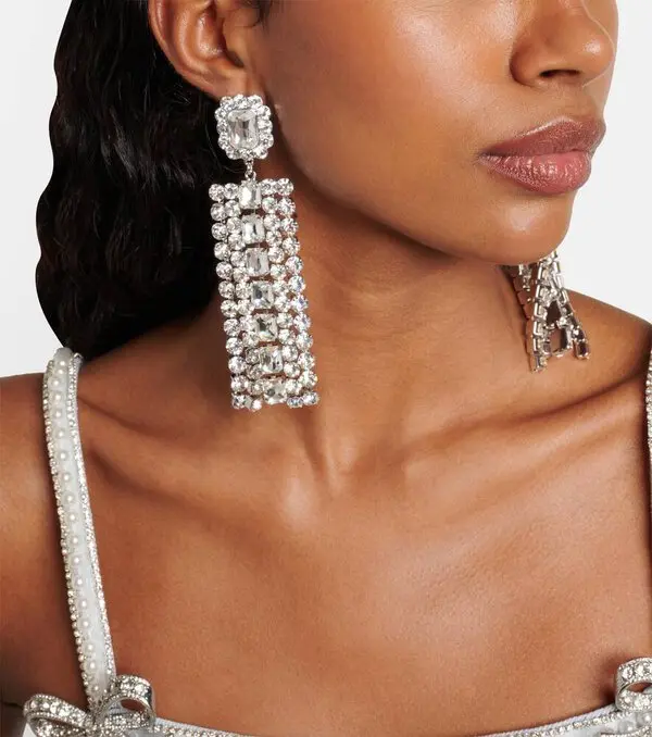 SELF-PORTRAIT Crystal-embellished Drop Earrings