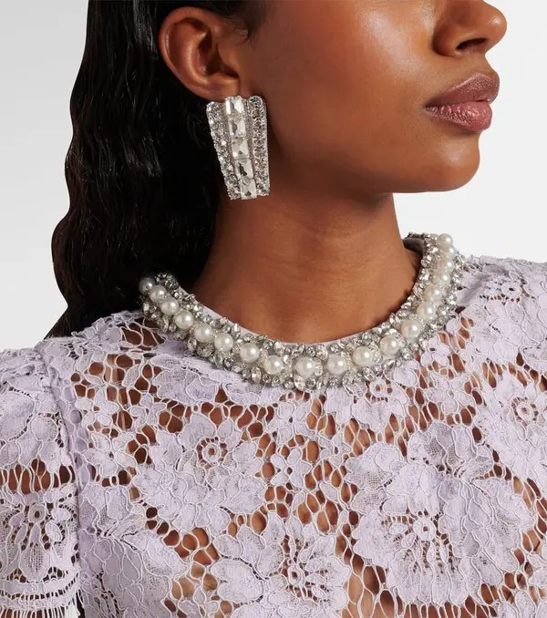SELF-PORTRAIT Crystal-embellished Drop Earrings
