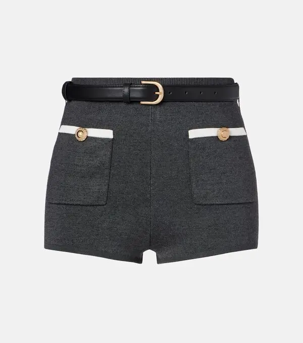 SELF-PORTRAIT Knitted High-rise Shorts