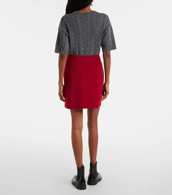 Max Mara Aida Virgin Wool Mini Skirt - Red