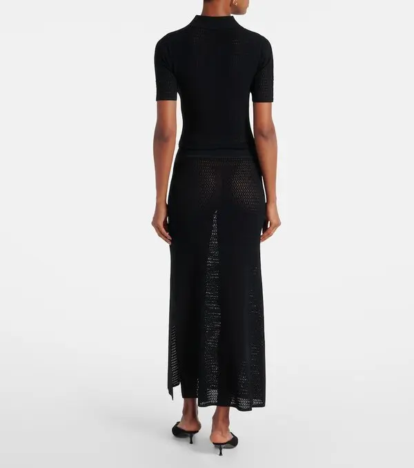 Victoria Beckham Pointelle Midi Skirt