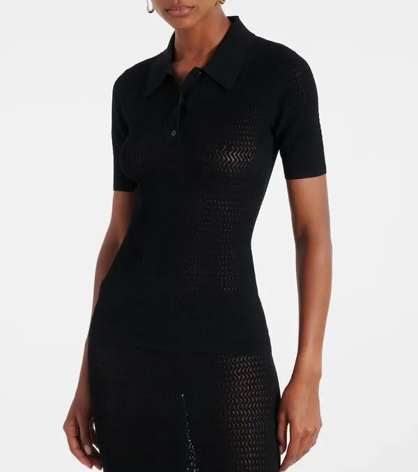 Victoria Beckham Pointelle Polo Shirt