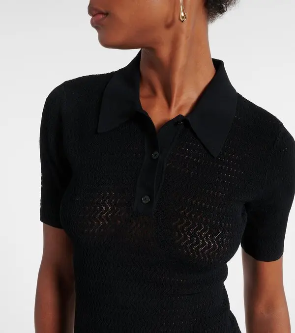 Victoria Beckham Pointelle Polo Shirt