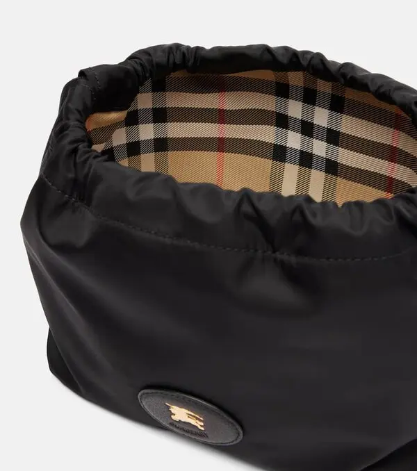 Burberry Reversible Leather-trimmed Pouch