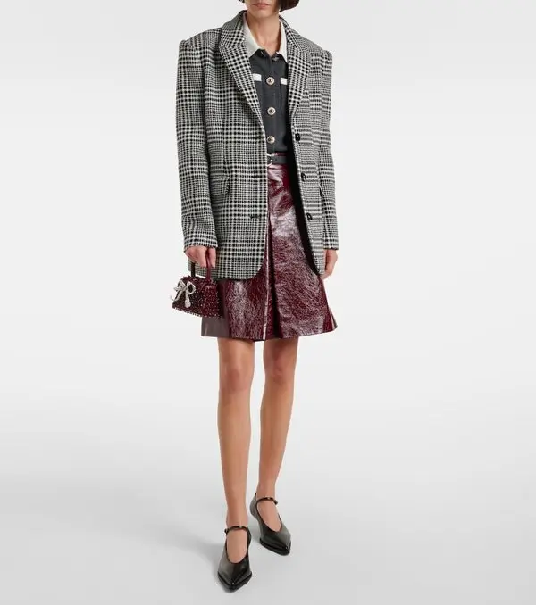 SELF-PORTRAIT Houndstooth Oversized Blazer