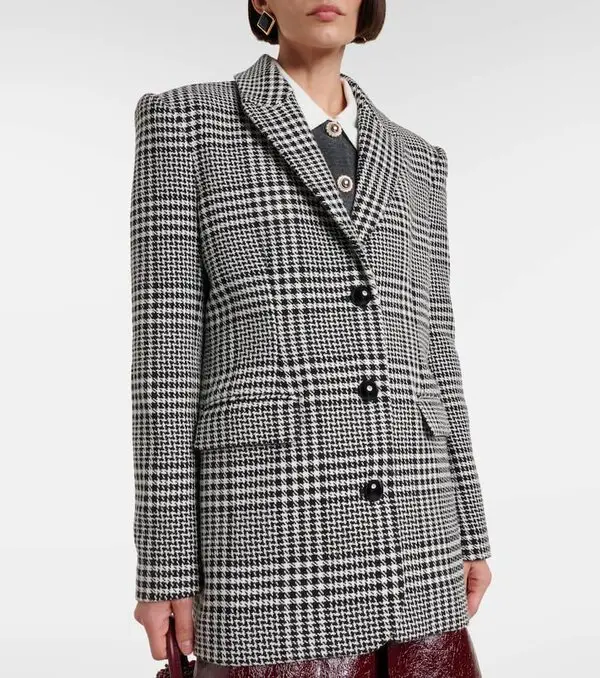 SELF-PORTRAIT Houndstooth Oversized Blazer