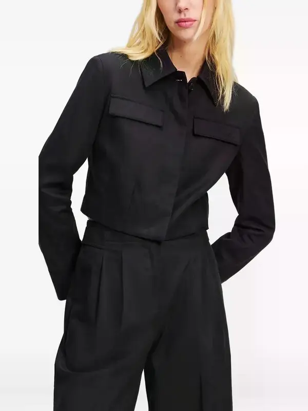 Karl Lagerfeld Pocket-detail Cropped Jacket